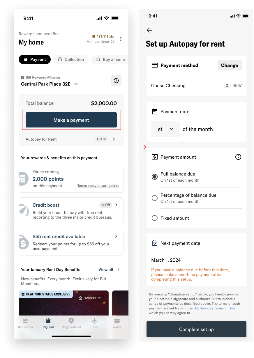 Set up autopay for rent – Bilt Rewards Support